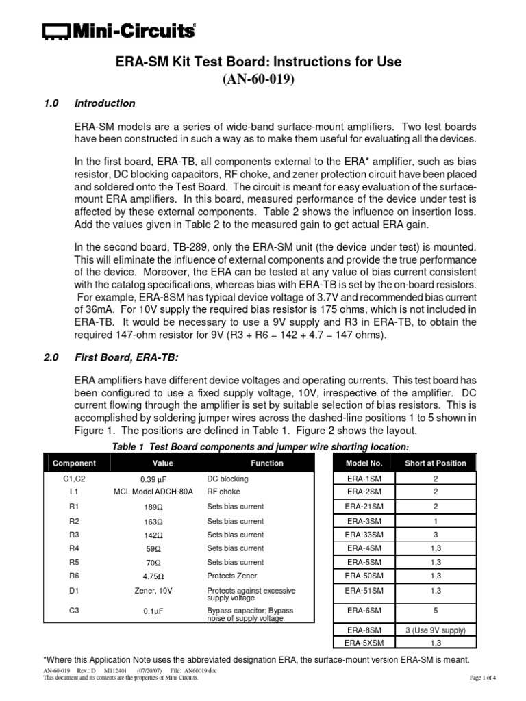 An 60019 | PDF | Resistor | Amplifier