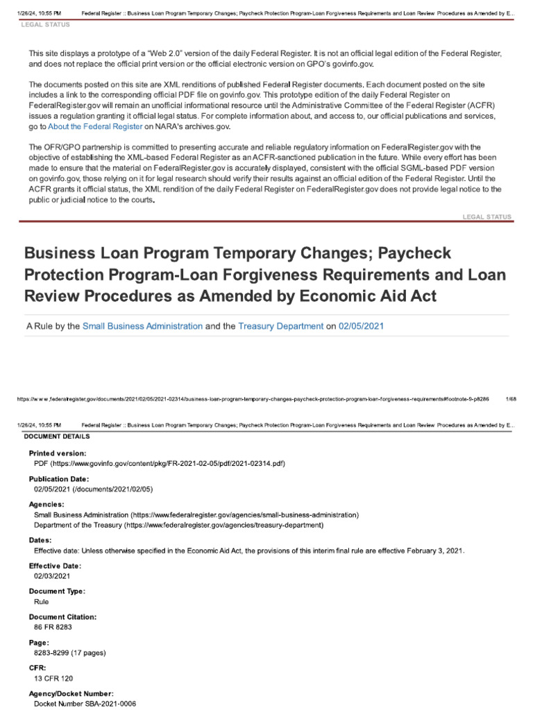 PPP Interim Final Rule PPP Compressed | PDF