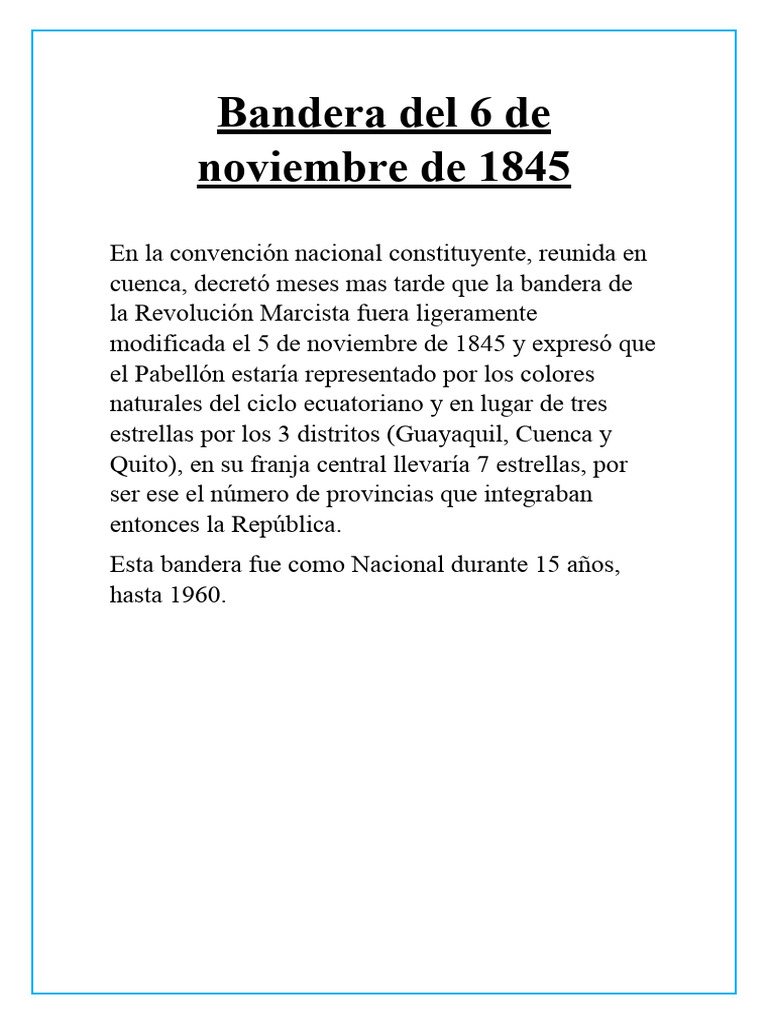 Bandera Del 6 de Noviembre de 1845 | PDF
