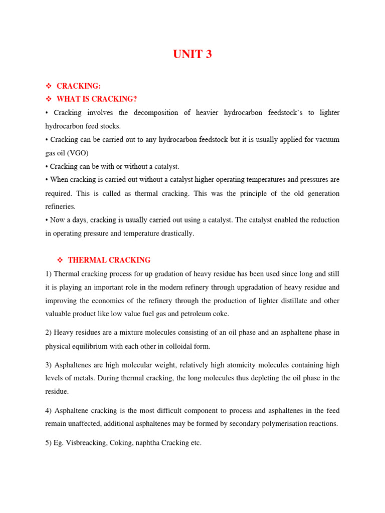 Unit 3 | PDF | Cracking (Chemistry) | Fuels