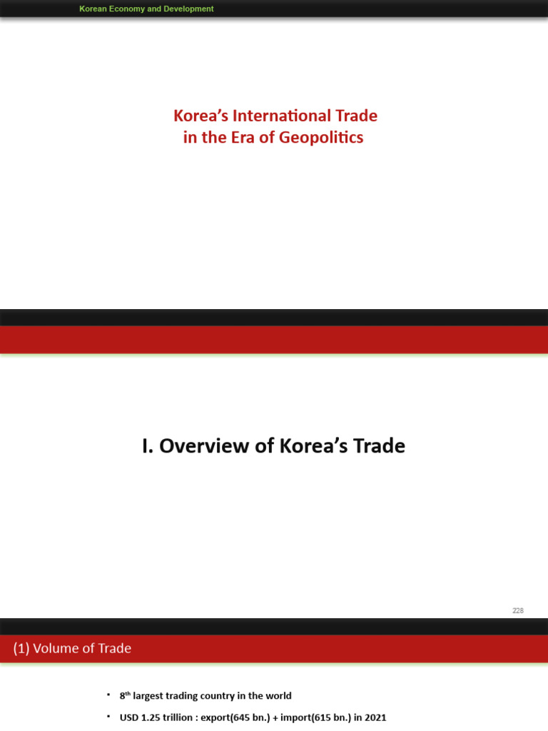 Korea's Trade Dynamics in Geopolitical Era | PDF | World Politics ...