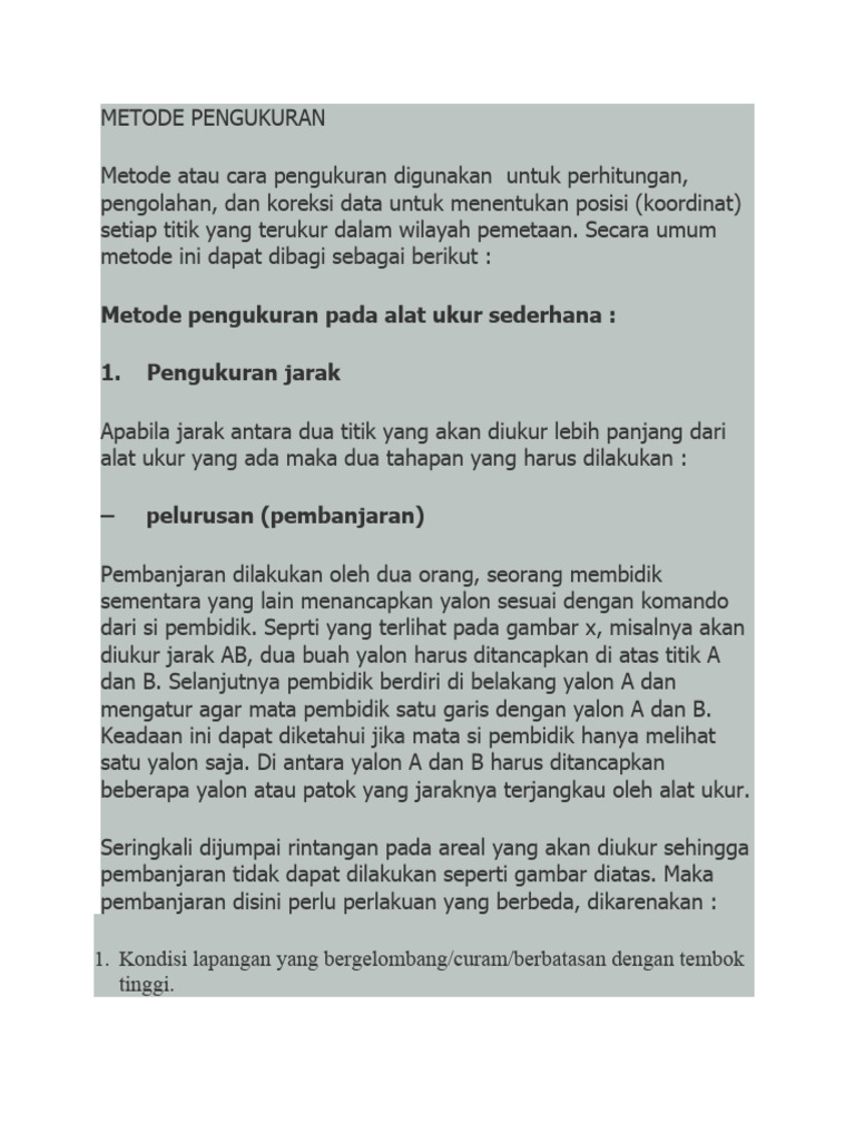 Metode Pengukuran | PDF | Sains & Matematika