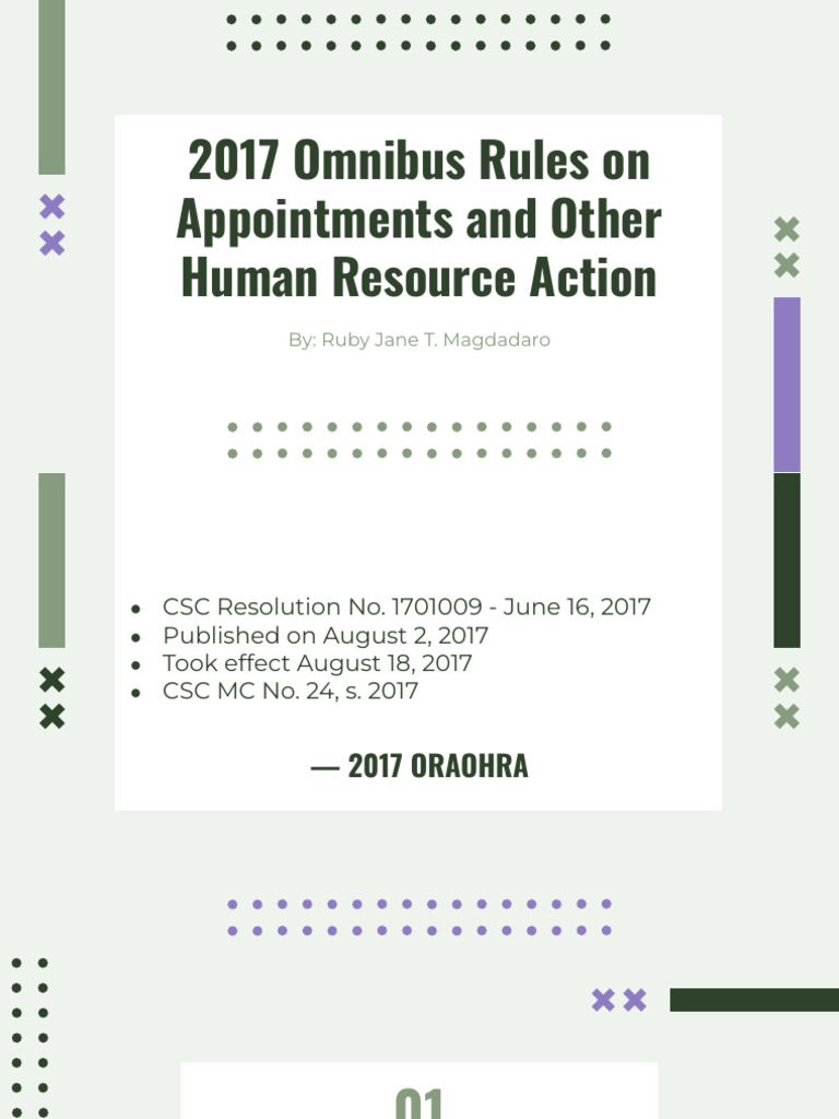 2017 Omnibus Rules On Appointments and Other Human Resource Action - PAHRM | PDF | Performance ...