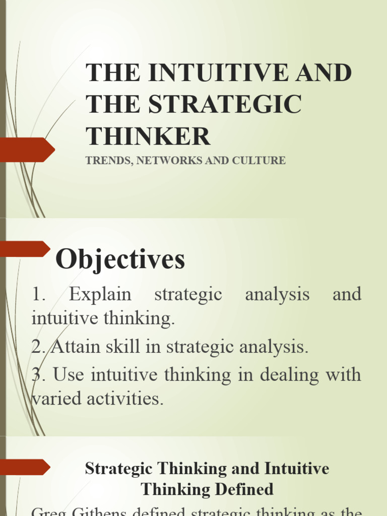 Strategic vs. Intuitive Thinking Insights | PDF | Thought | Intuition