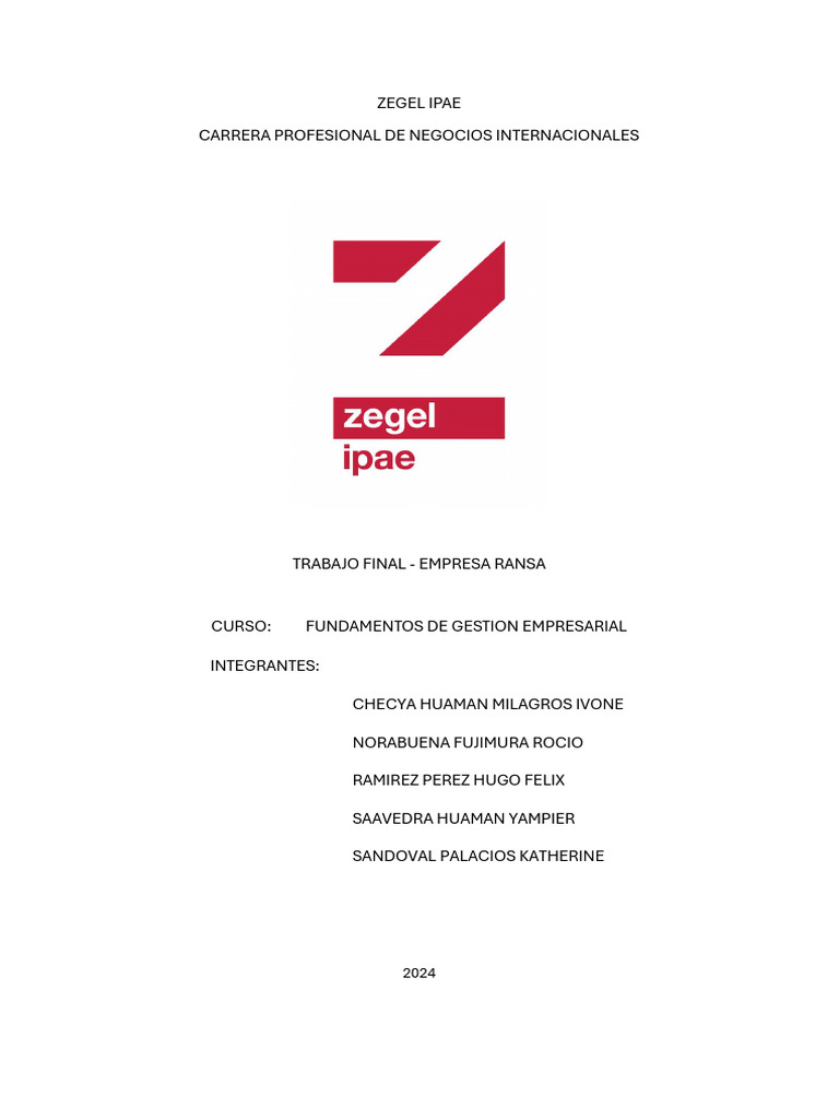 Ransa: Estrategia en Negocios Internacionales | PDF | Liderazgo | Logística
