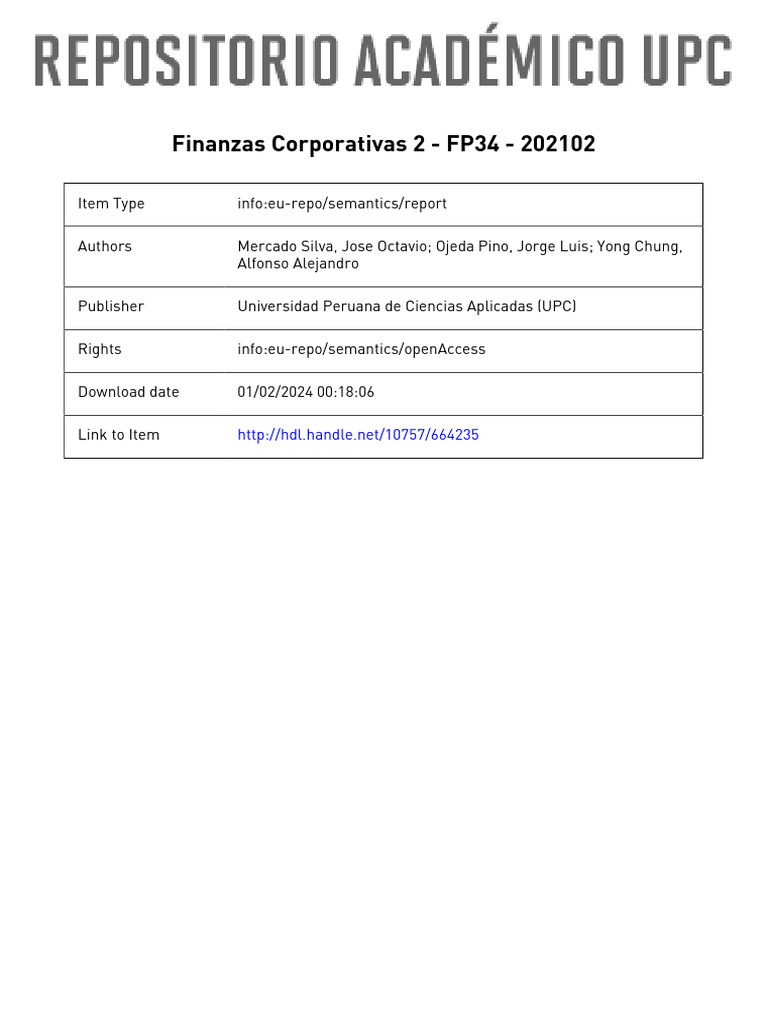 FP34 Finanzas Corporativas 2 202102 | PDF | Business | Evaluación