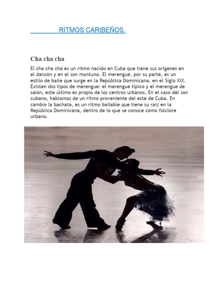 Vestuario y Origen del Cha Cha Chá | PDF | Bailes | Ballet