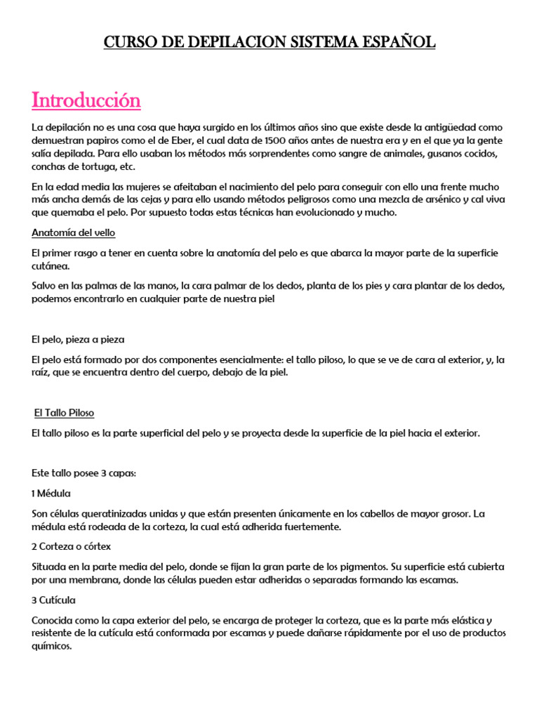 Curso Intensivo de Sistema Español | PDF | Pelo | Sistema tegumentario