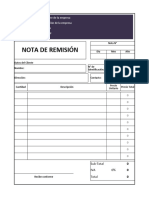 Formato Nota de Remision Excel | PDF
