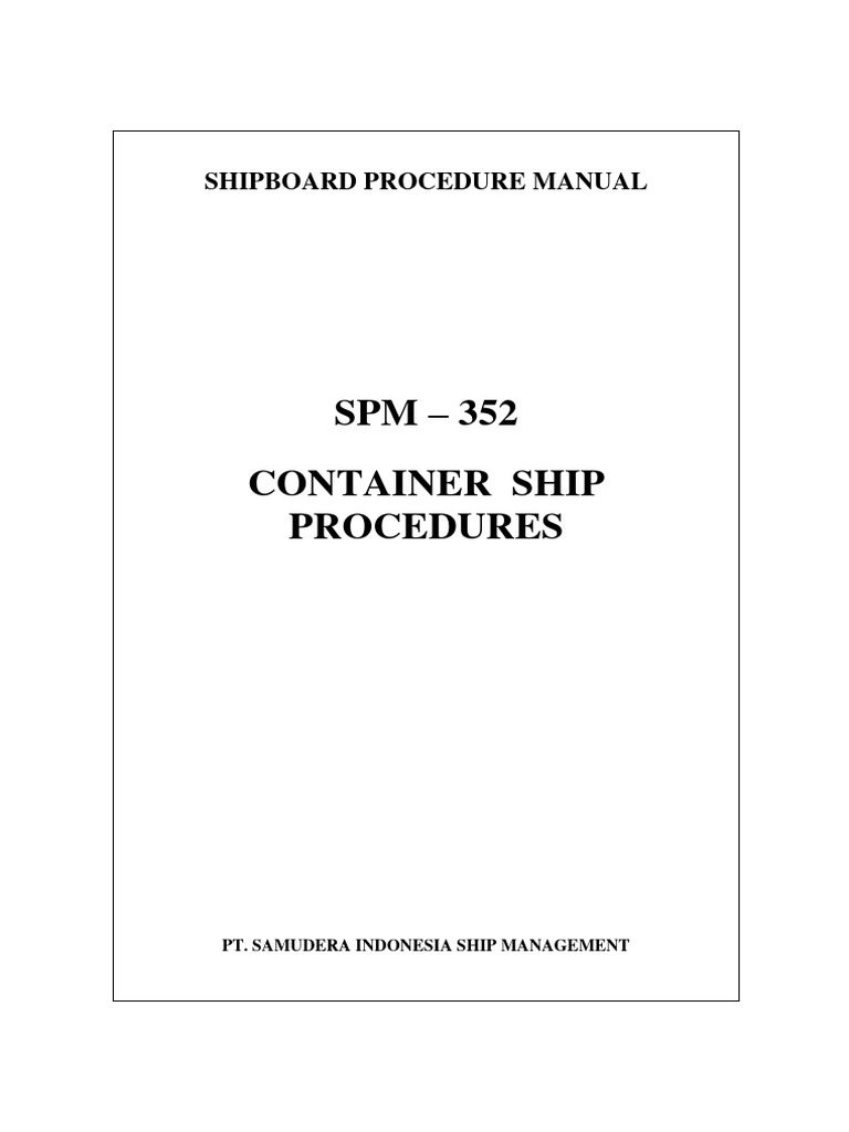 SPM 352 Container Ship Procedures | PDF | Ships | Cargo