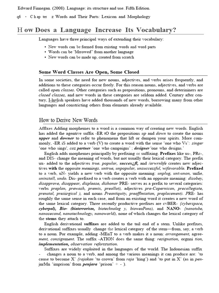 How Do Languagues Increase Their Vocabulary | PDF | Word | Morphology (Linguistics)