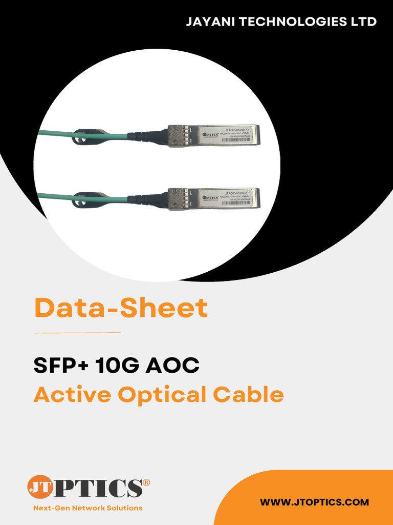 10G AOC Cable Data Sheet by JTOPTICS | PDF | Telecommunications ...
