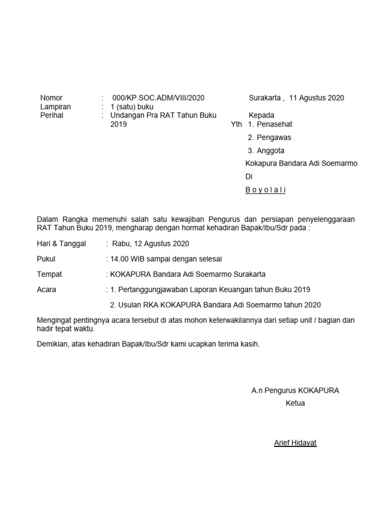 Undangan Pra Rat 2019 | PDF