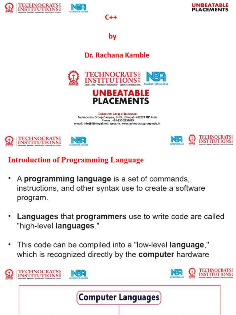 C++ Tutorial Day-1 | PDF | C++ | Object Oriented Programming