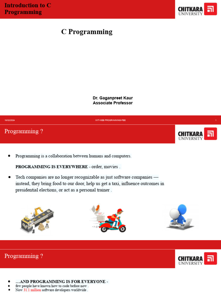 C - Programming Lect 1,2,3,4 | PDF | Computer Programming | Data Type C - Programming Lect 1,2,3,4 | PDF | Computer Programming | Data Type