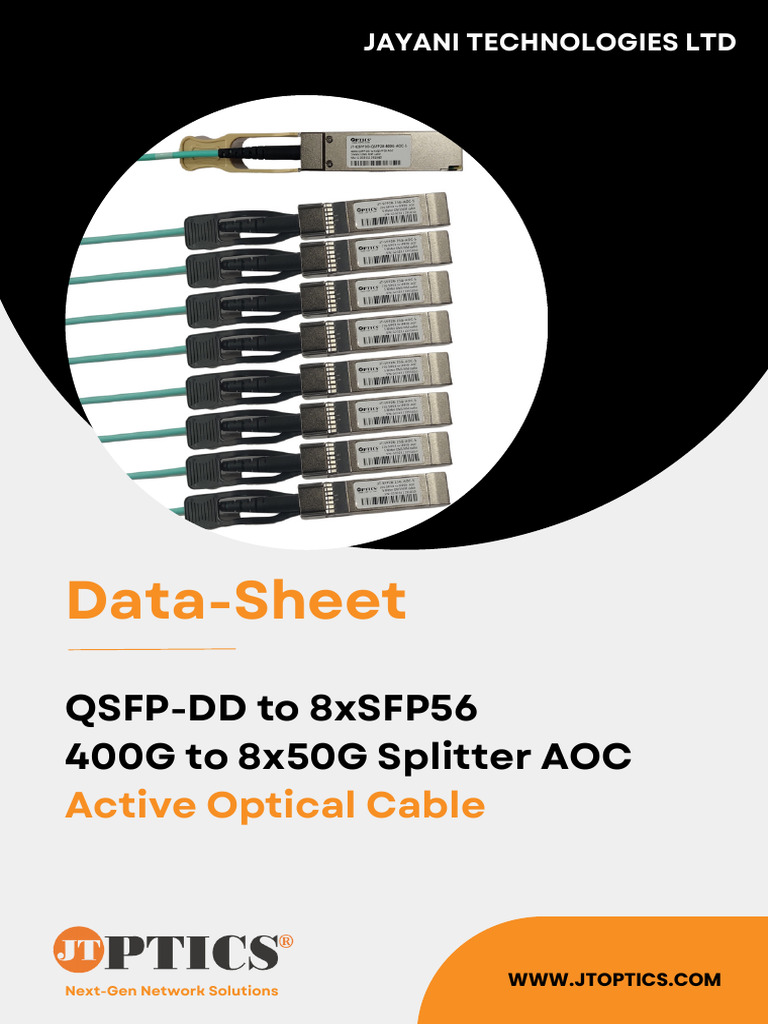 400G TO 8X50G AOC Cable Data Sheet by JTOPTICS | Download Free PDF ...