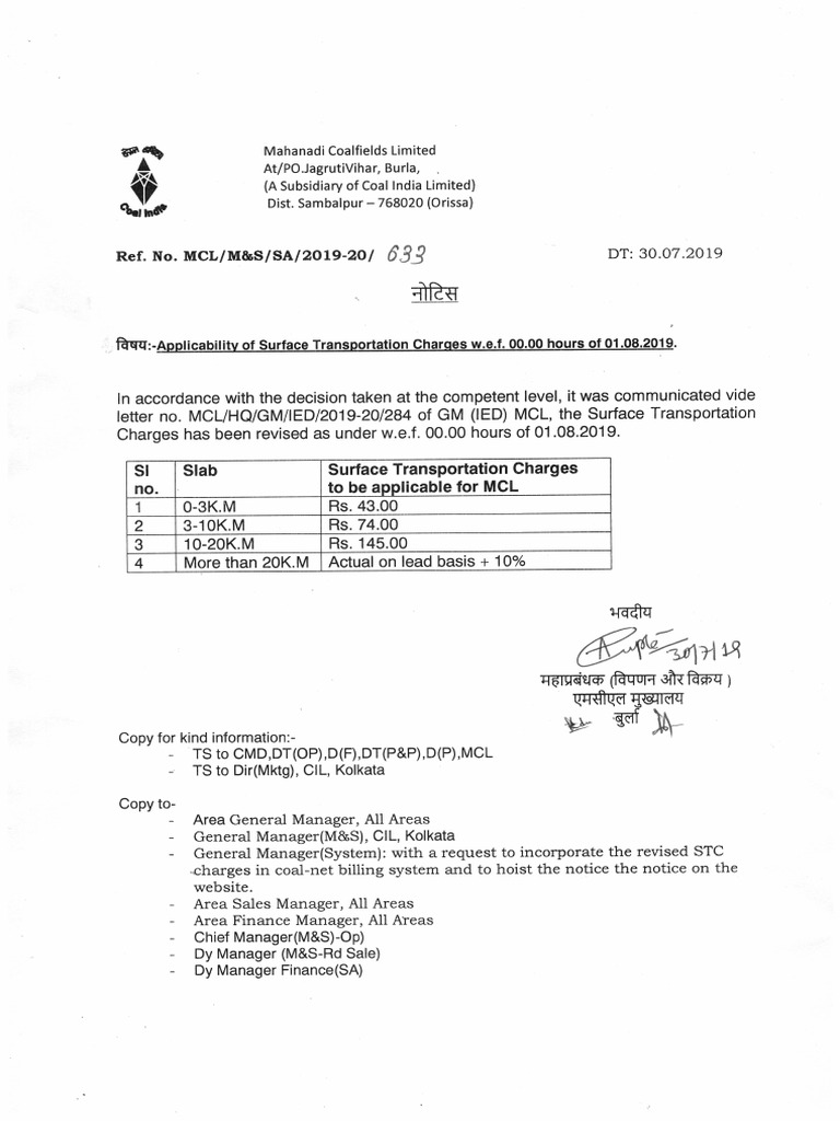 Revised STC Wef 01082019 | PDF