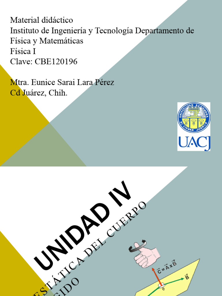 Unidad IV Estatica | PDF | Vector Euclidiano | Esfuerzo de torsión