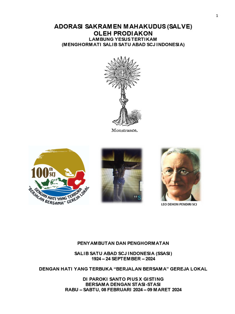 2024 2 - 16 Adorasi Sakramen Mahakudus, Lambung Yesus Tertikam | PDF