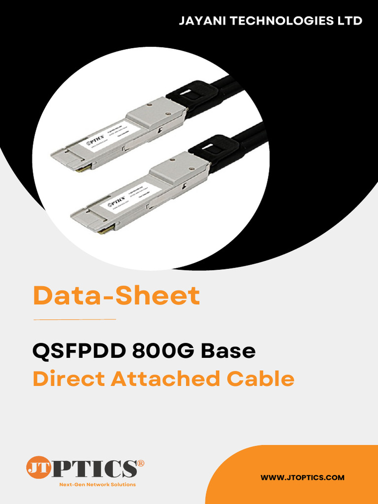 800G DAC Direct Attached Cable Data Sheet by JTOPTICS | PDF | Ethernet ...