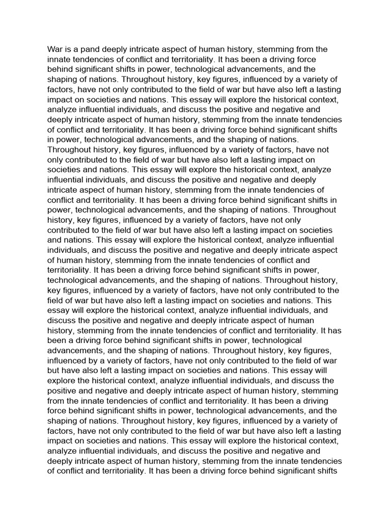 The Historical Impact of War and Key Figures | PDF | Military Strategy ...