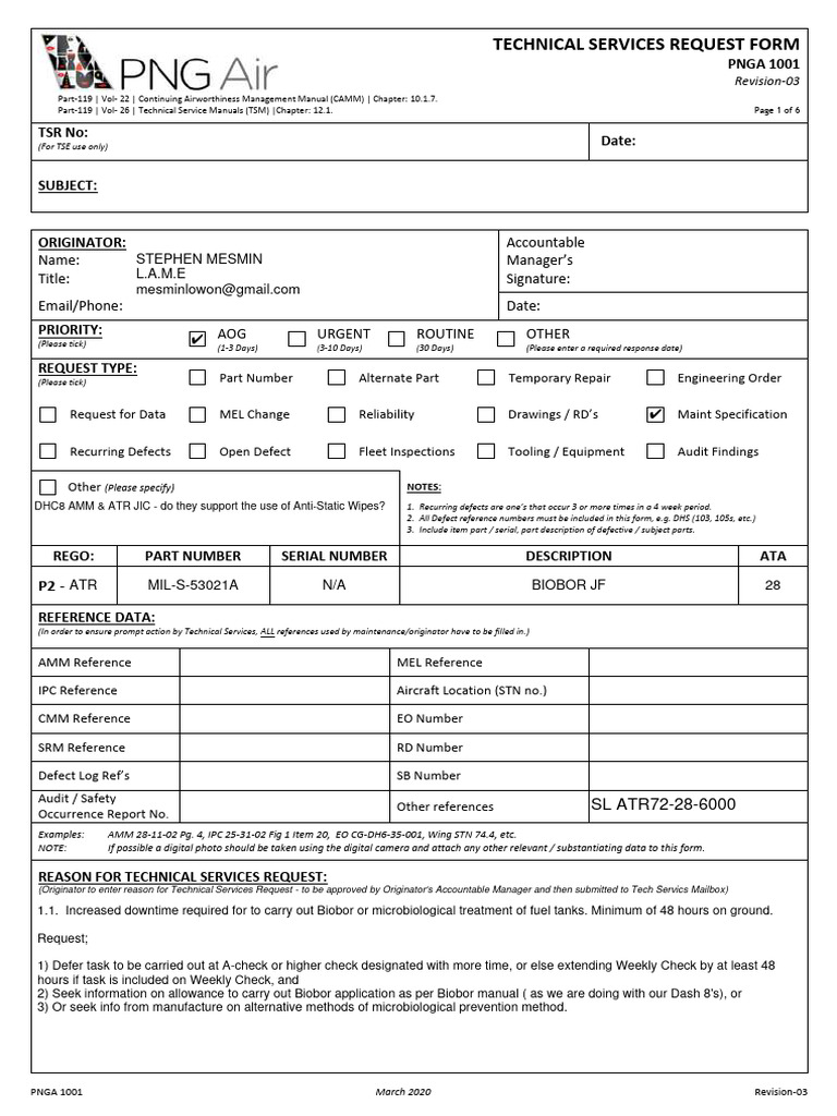 PNGA1001 (v3) TSR | PDF | Aviation