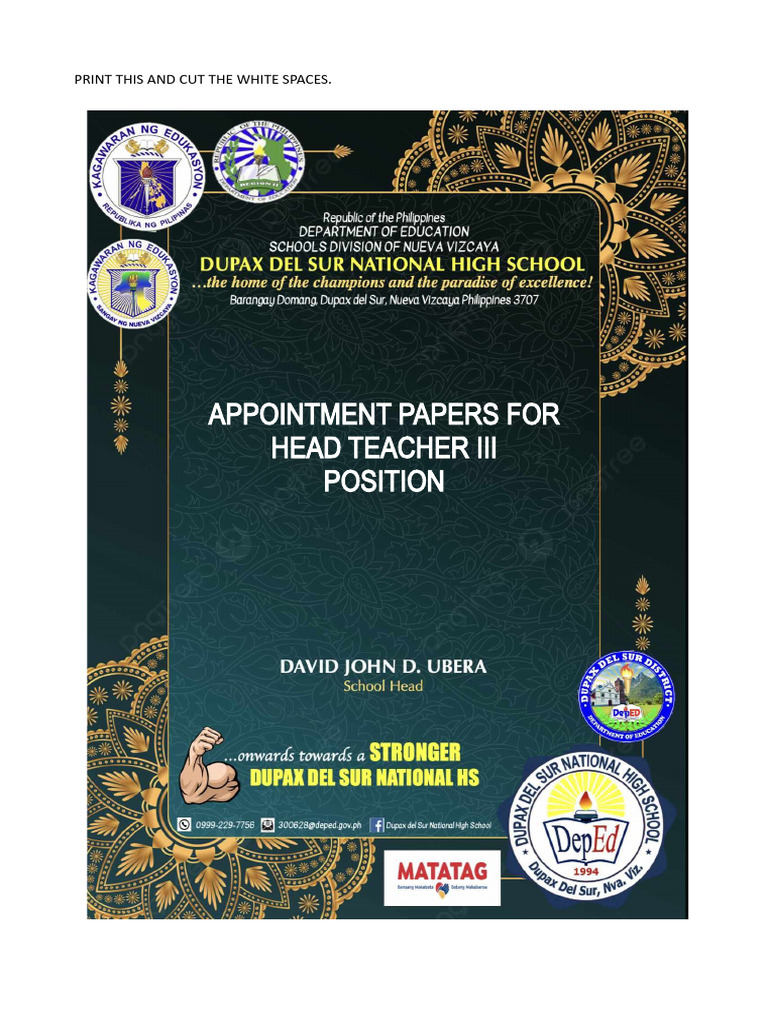Example of Official Folder Label - DDSNHS | PDF