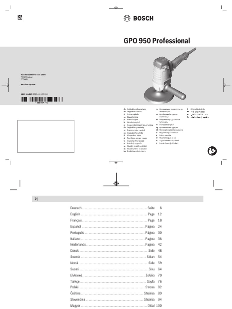 Bosch Gpo 950 Manual | PDF