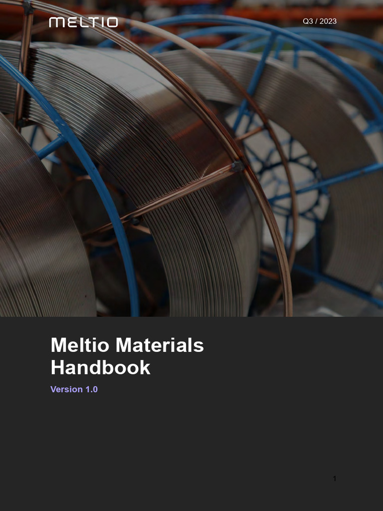 Meltio Materials Handbook | PDF | Steel | Stainless Steel Meltio Materials Handbook | PDF | Steel | Stainless Steel