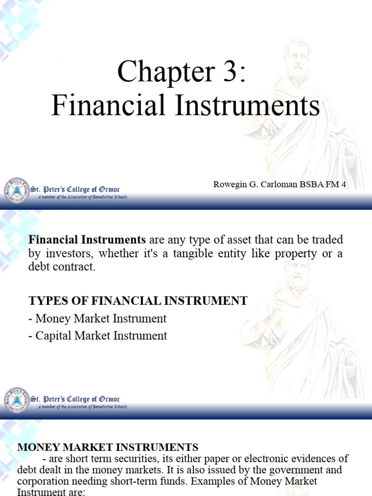 Overview of Financial Instruments Types | PDF | Securities (Finance ...