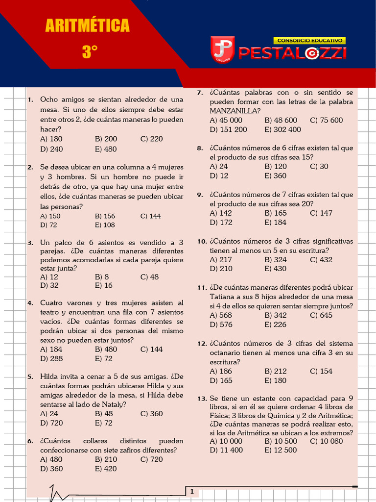 Arit 3ro Combinatorio II | PDF