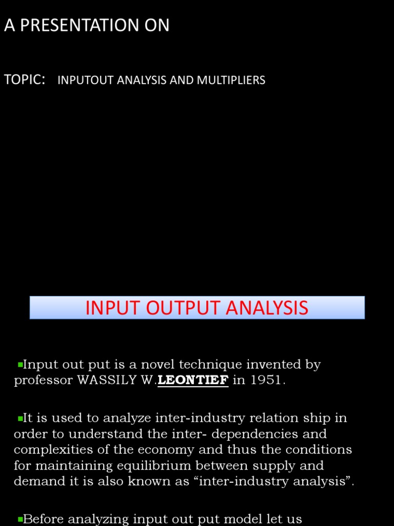 Input Output Analysis Pdf Inputoutput Model Fiscal Multiplier