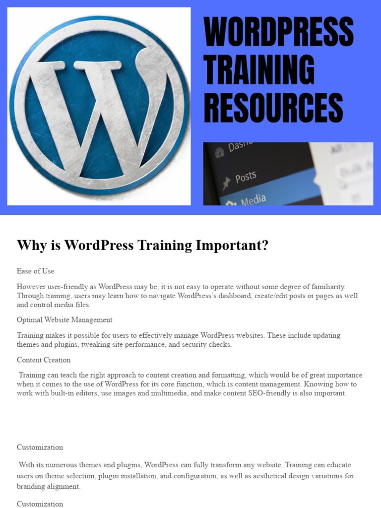 The Best WordPress Training Resources Revealed (Free and Paid) | PDF ...