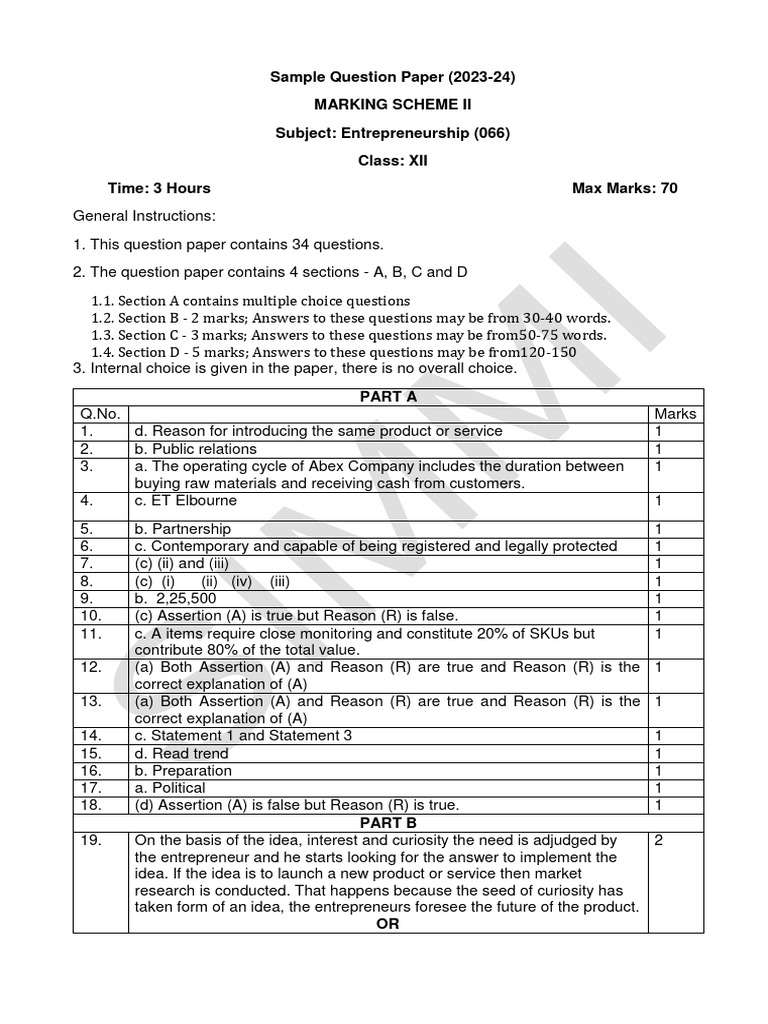 Sample Question Paper MS 2 PRACTICE TEST 2 (2023-24) | Download Free ...