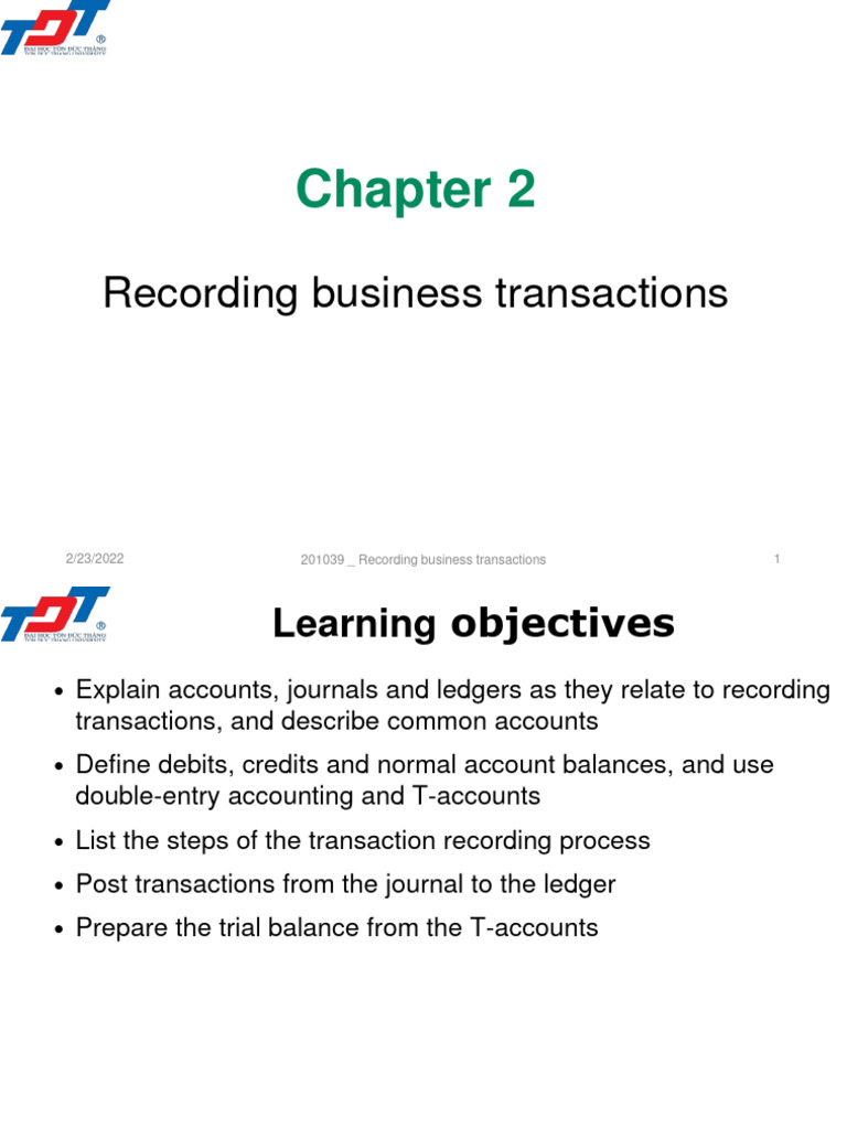 Recording Business Transactions Guide | PDF | Debits And Credits ...