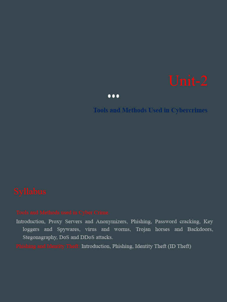 Cybercrime Tools and Techniques Overview | PDF | Denial Of Service ...