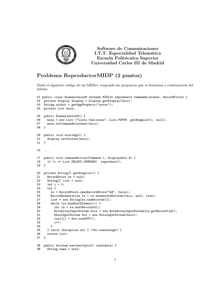 EJ8 Reproductor Midp | PDF | Computer Programming EJ8 Reproductor Midp | PDF | Computer Programming