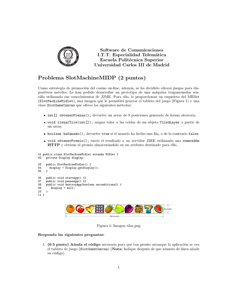 EJ7 Slotmachine | PDF | Tecnologías de la información | Ingeniería Informática