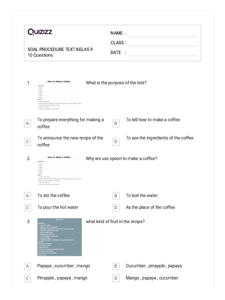 Soal Procedure Text Kelas 9 | PDF | Batter (Cooking) | Pancake