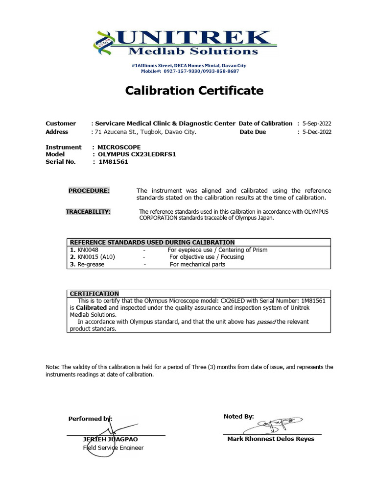Cx26LED Cal Certs | PDF | Computers