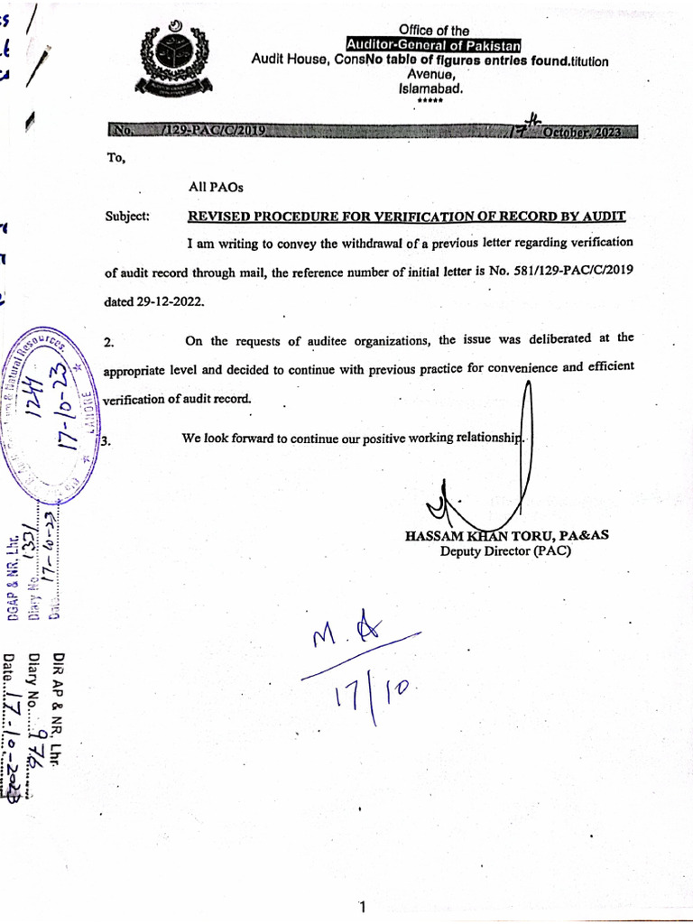 Verification Procedure Revised by AGP Office | PDF