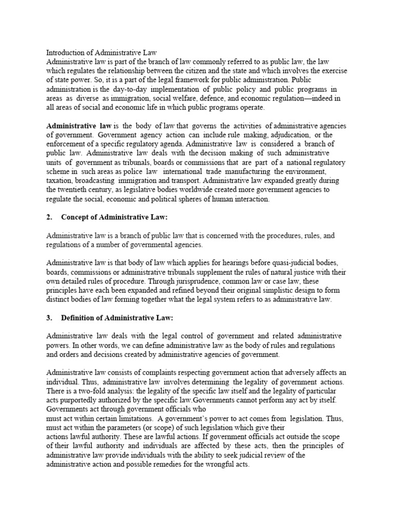 Introduction of Administrative Law | PDF | Administrative Law | Constitution