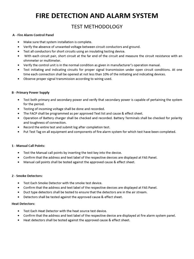 FDAS Test Methodology | PDF | Building Engineering | Computer Engineering