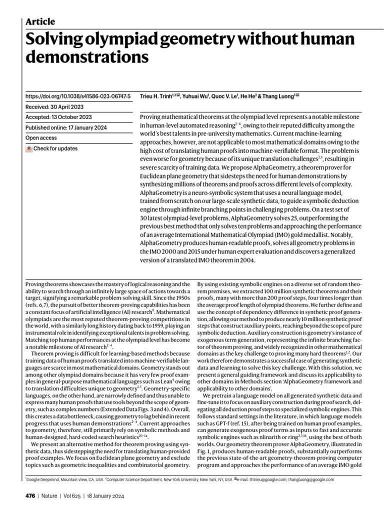 Alpha Geometry | PDF | Mathematical Proof | Theorem