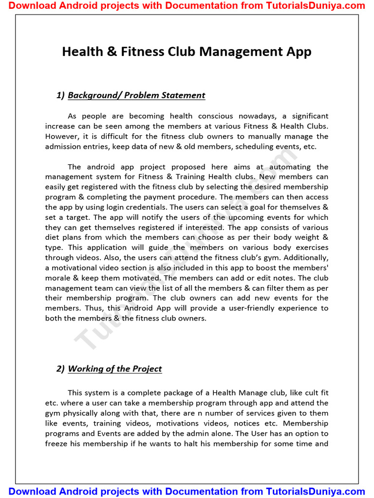 All in One Fitness App With Workout Diet & Motivation Android Project | Download Free PDF ...