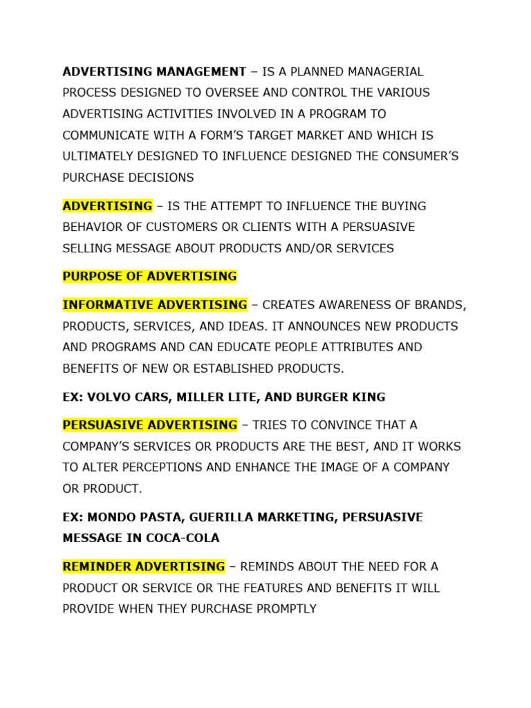 Advertising Management | PDF | Advertising | Brand