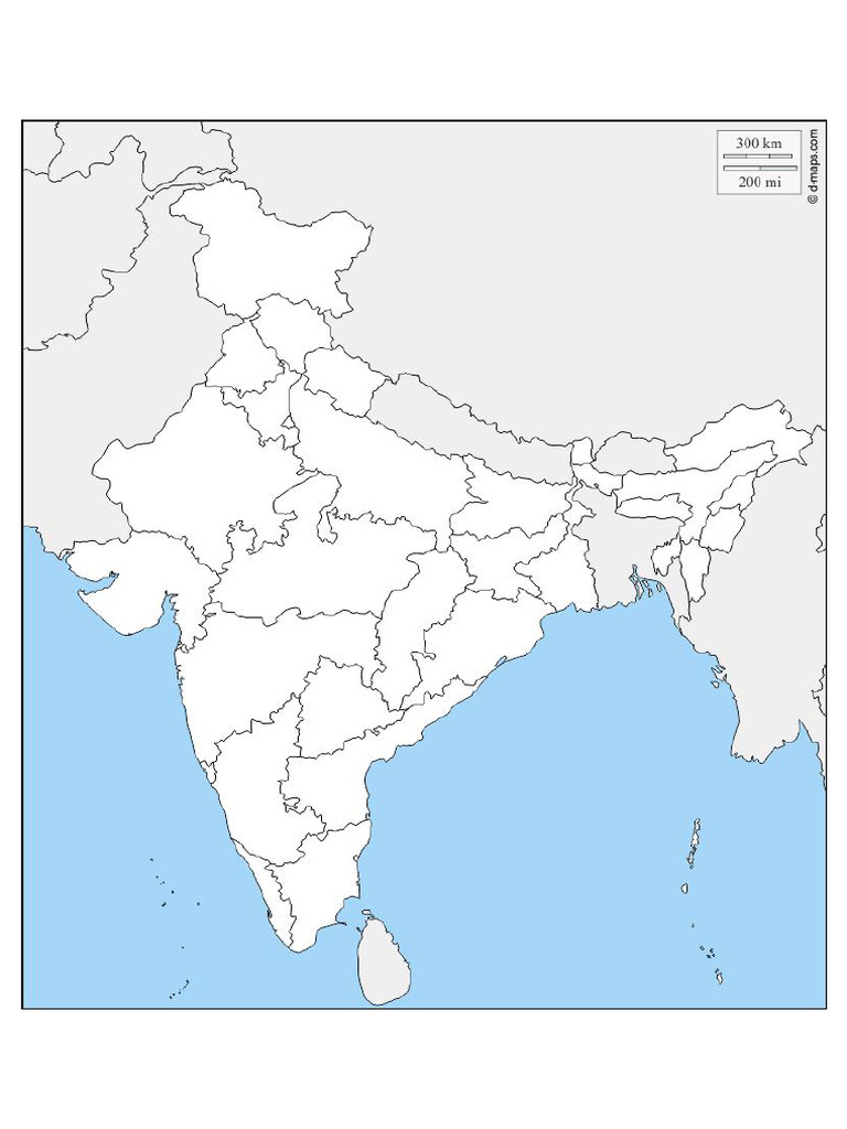Blank Map of India 1 | PDF