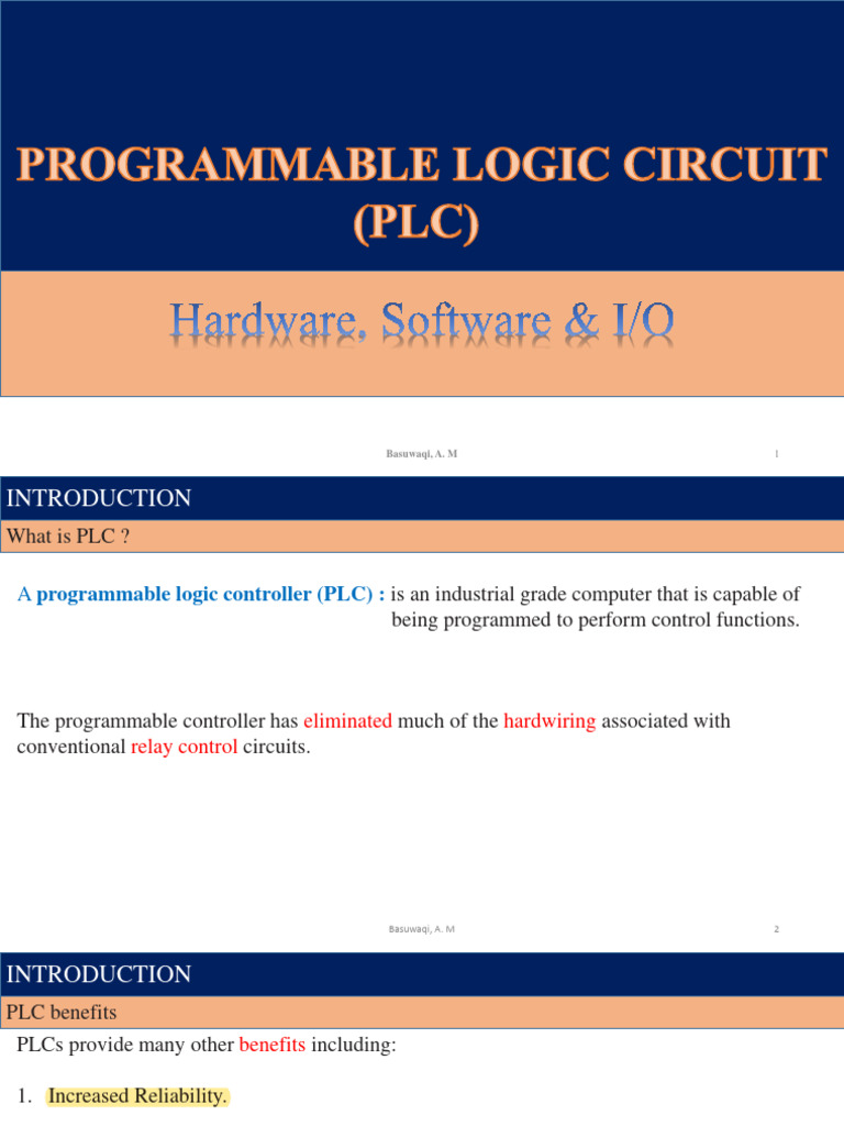 02 - CH2. Introduction To PLC Archeticture | PDF | Programmable Logic ...
