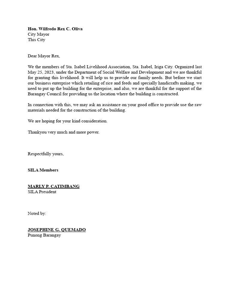 Request for Construction Assistance | PDF | Cooking, Food & Wine ...