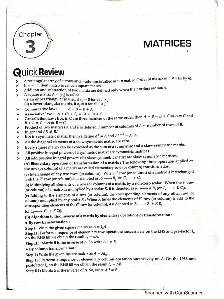 Matrices MCQ | PDF